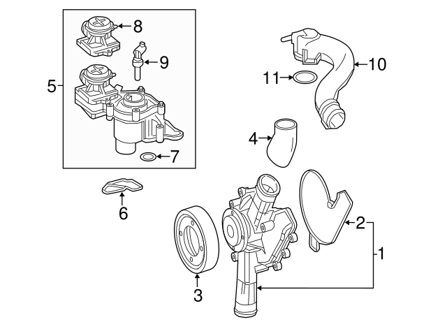 2015-2020 Mercedes-Benz Radiator Coolant Hose 222-501-80-84 ...