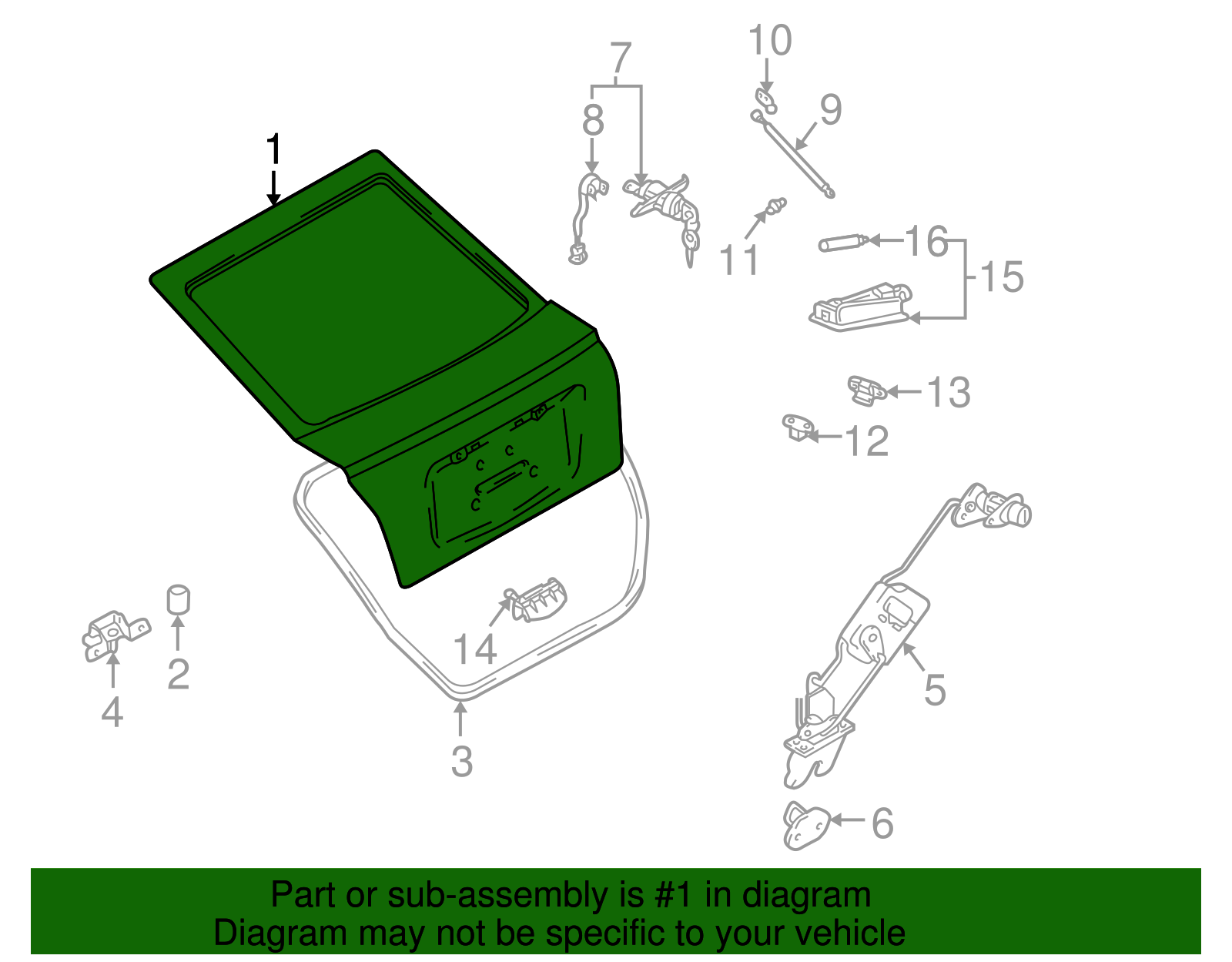 73700-2D351 - Liftgate 2001-2006 Hyundai Elantra | AutoNation Parts