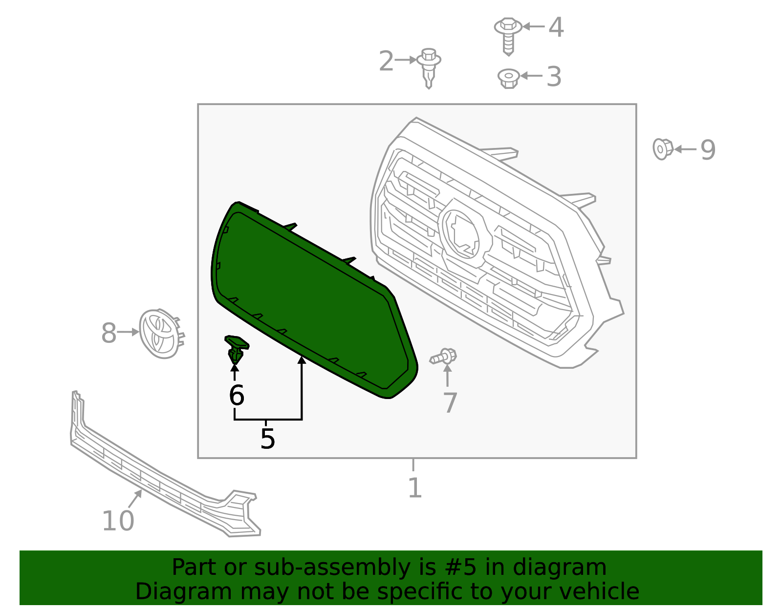 Genuine Toyota Grille Molding (Front) part# 52711-04040 for 2020-2023 ...