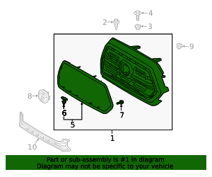 2018-2019 Toyota Tacoma Upper Grille 53101-04020-B0 | OEM Parts Online