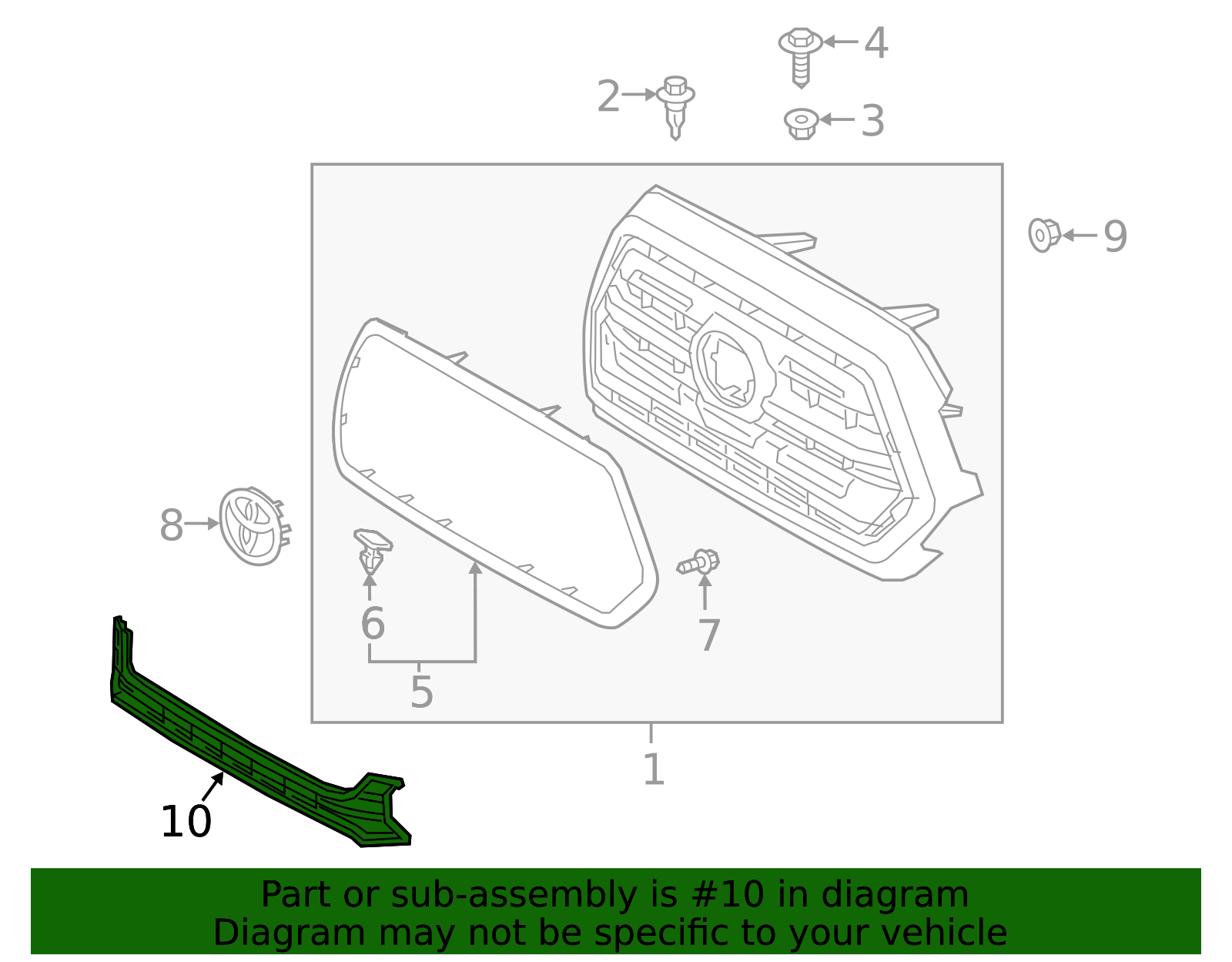 2016-2023 Toyota Tacoma Grille (Lower) 53112-04050 | Toyota Parts Center