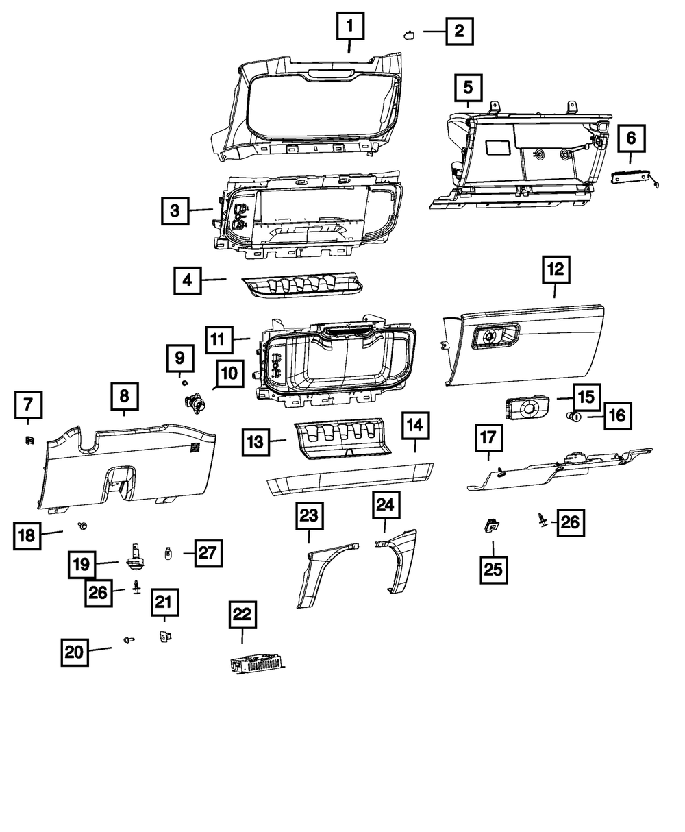 2019-2024 Ram Glove Box Door Dampener 68498123AA | OEM Parts Online