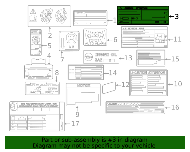 2018-2024 Toyota AC Label 88723-06130 | Toyota Parts Center