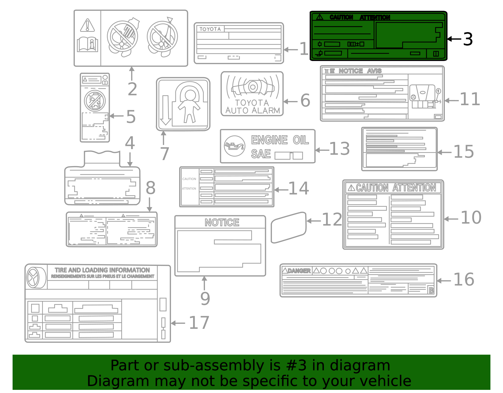 2018-2024 Toyota AC Label 88723-06130 | Toyota Parts Center