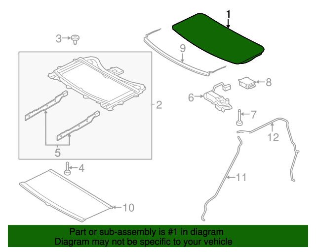 LR044767 - Sunroof Glass 2005-2016 Land Rover | Land Leaping Genuine ...