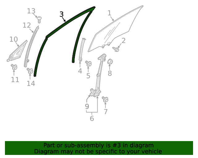 72275-TRT-A01 - Run Weather-Strip 2018-2021 Honda Clarity | Honda Parts ...