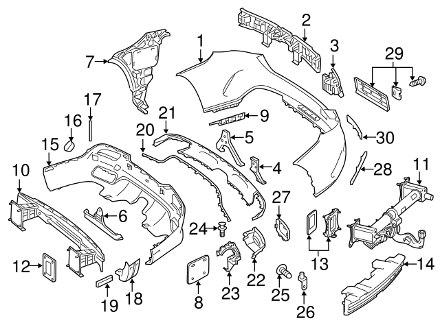 Trim, Bumper 292-885-14-25-64 | MB Parts Center