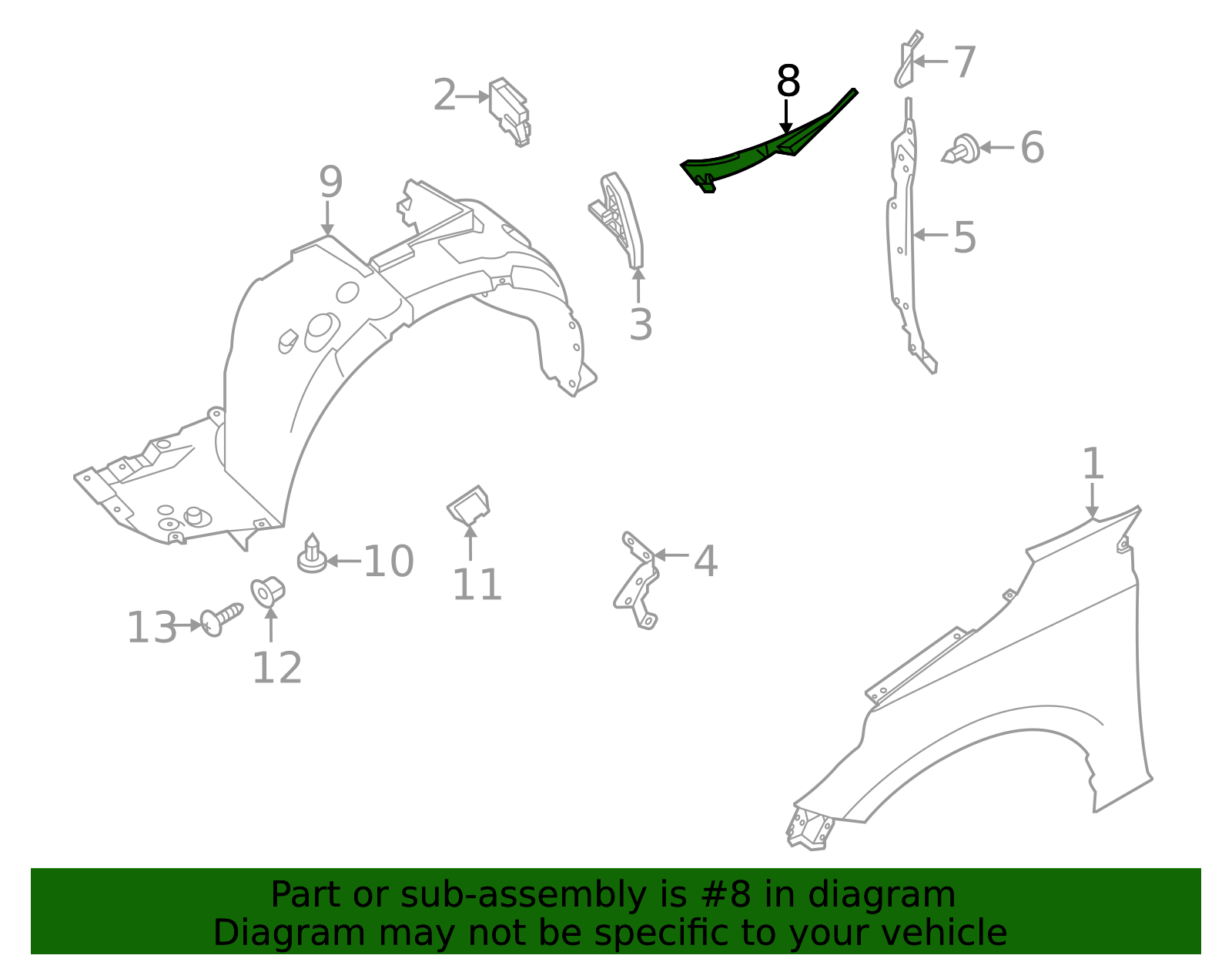 2020-2025 Nissan Sentra Fender Ledge Cover 66894-6LB0A | Team Nissan Inc.