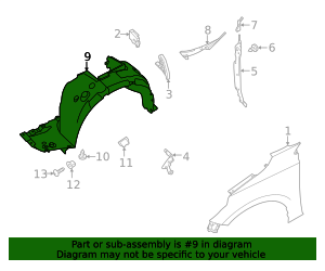 63840-6LB0A - Fender Liner 2020-2024 Nissan Sentra | Nissan Parts ...