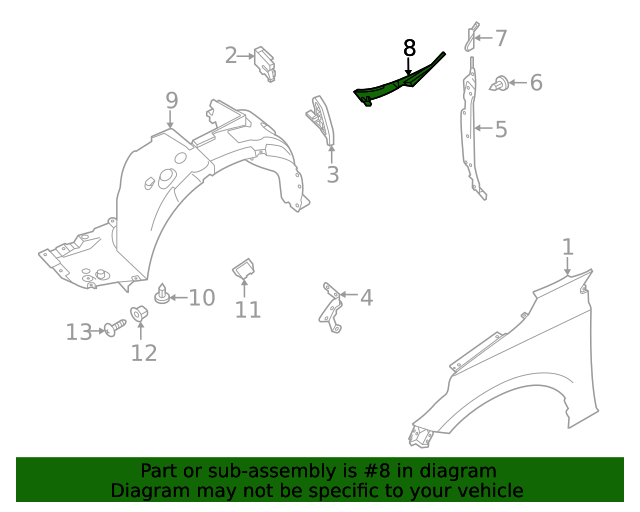 2020-2022 Nissan Sentra Fender Ledge Cover 66894-6LB0A | Nissan Parts Plus