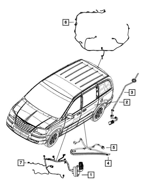 2012 Mopar Sliding Door Track Wiring 68078886AC | Mopar eStore