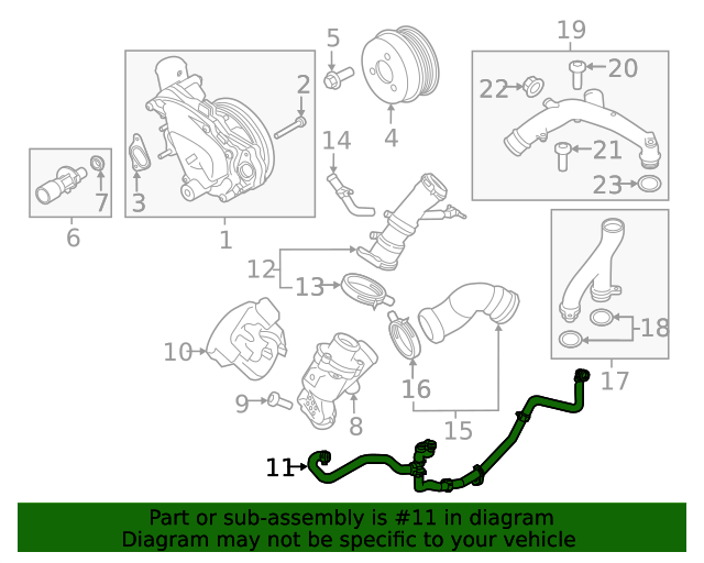 Genuine Water Hose for 2013-2022 Land Rover | Land Rover Part# LR034628 ...