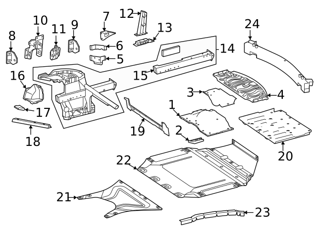 190-642-59-00 - Frame Side Member Bracket 2018-2021 Mercedes-Benz ...