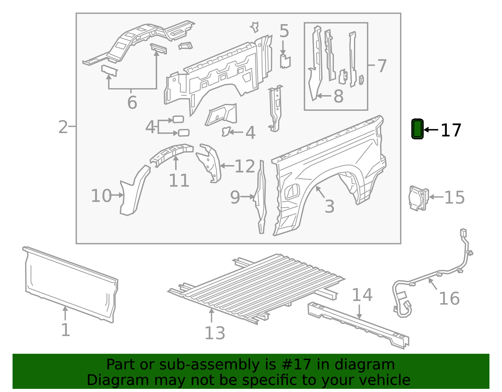 2019-2025 GM Bed Tailgate Step Light For Multi-Pro 84347814 GM ...