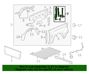 2019-2024 GMC Passenger Side Truck Bed Panel 84482494 GM ...