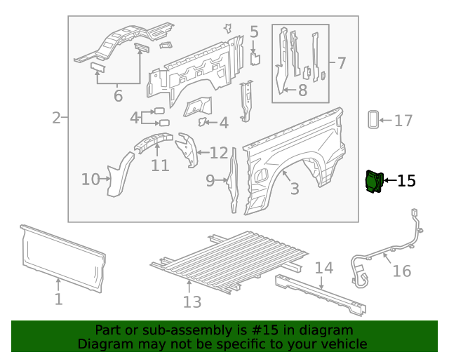 2020-2024 GM Jet Black Pickup Box Accessory Power Receptacle 84766212 ...