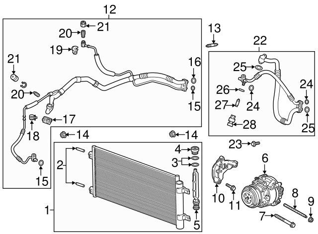 2016-2019 Chevrolet Cruze Air Conditioning Refrigerant Suction Hose ...