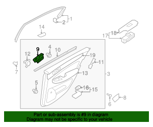 82610-3M000-CR - Interior Door Handle 2009-2014 Hyundai ...