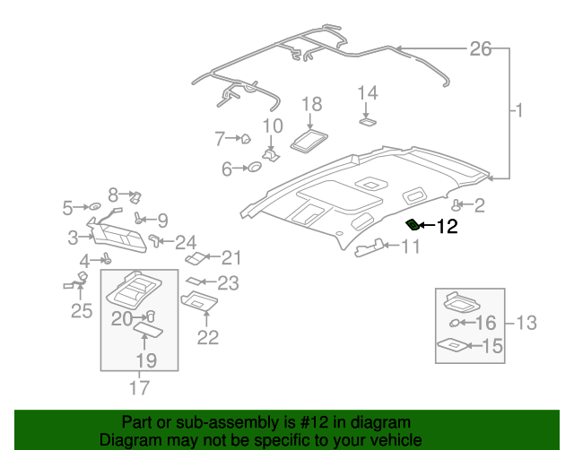 Roof Rail Front Assist Handle Retainer 96873869 | GMPartsDirect.com