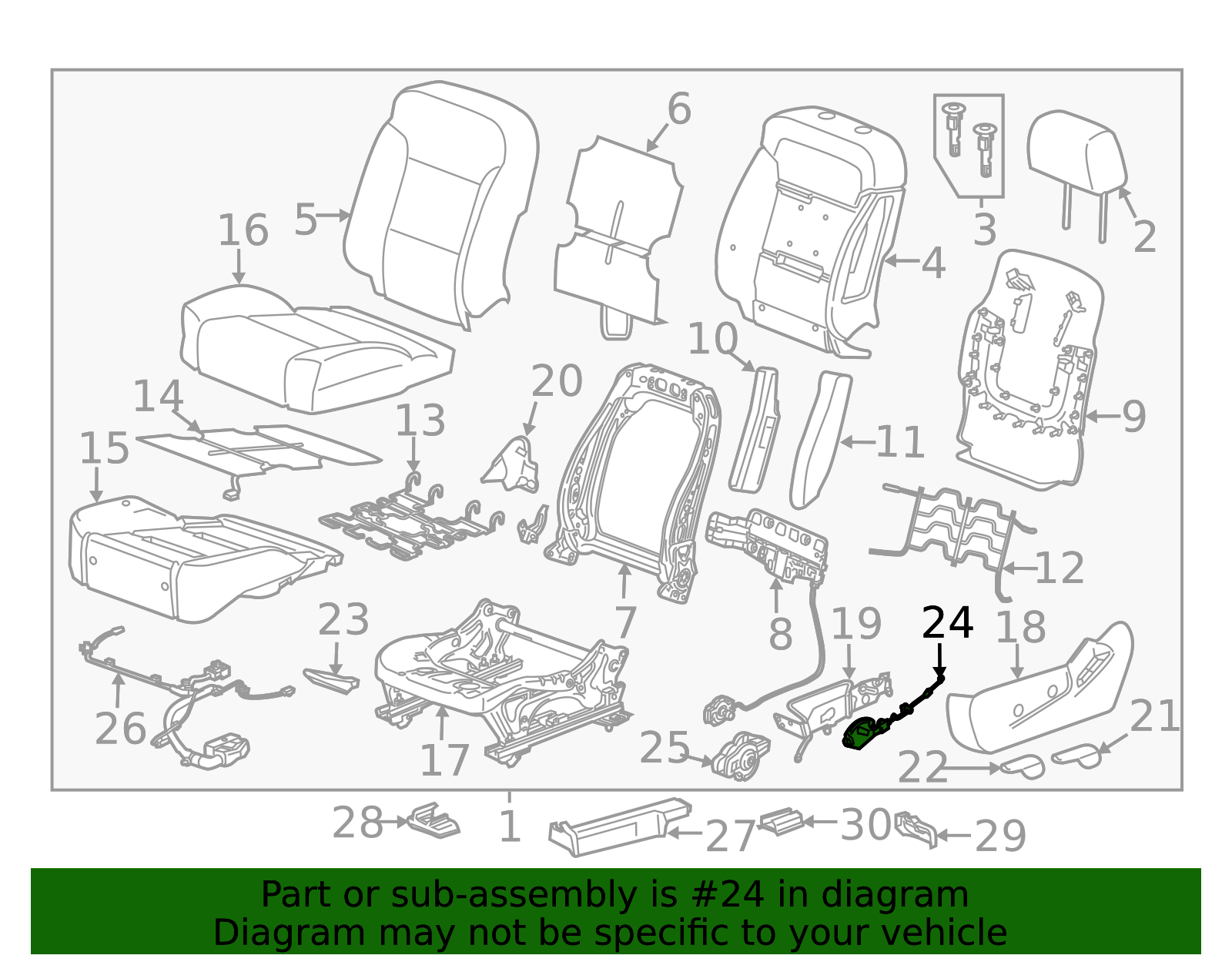 2014-2022 GM Driver Seat Recliner Actuator 22844102 GM | GMPartsDirect.com