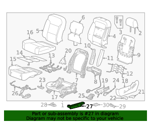 2014-2019 GM Cocoa Driver Seat Adjuster Finish Cover 23218776 GM ...