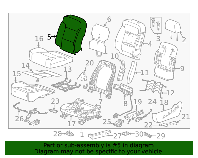 2019 GM Dark Ash Gray Passenger Side Seat Cover 84549898 GM ...