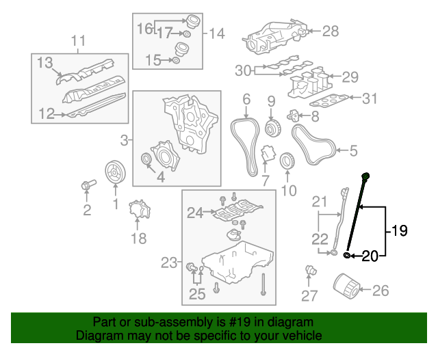 2008-2012 GM Engine Oil Dipstick 12611594 GM | GMPartsDirect.com