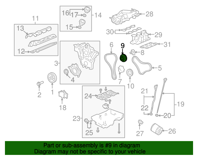 12612838 - Passenger Side Engine Timing Chain Idler Sprocket 2005-2022 ...