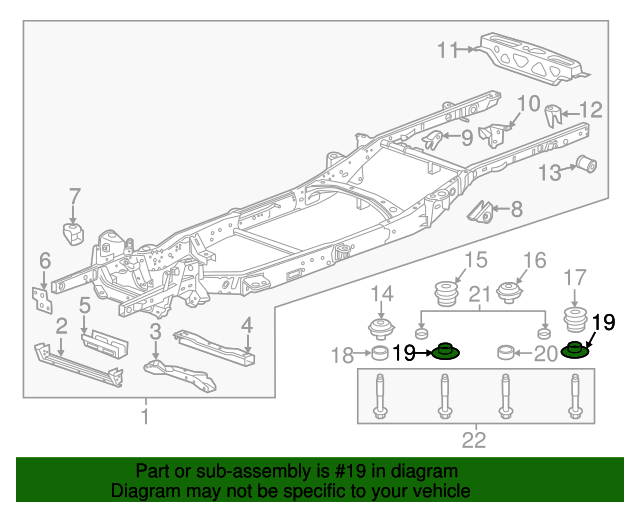 2015-2024 GM Body Mount Washer 22910629 GM | GMPartsDirect.com