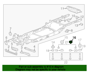2015-2022 GM Body Mount Upper Location Number 2 Cushion 23280252 ...