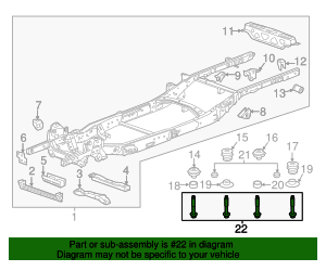 2015-2022 GM M14x2x110 Body Mount Bolt 11546609 GM | GMPartsDirect.com