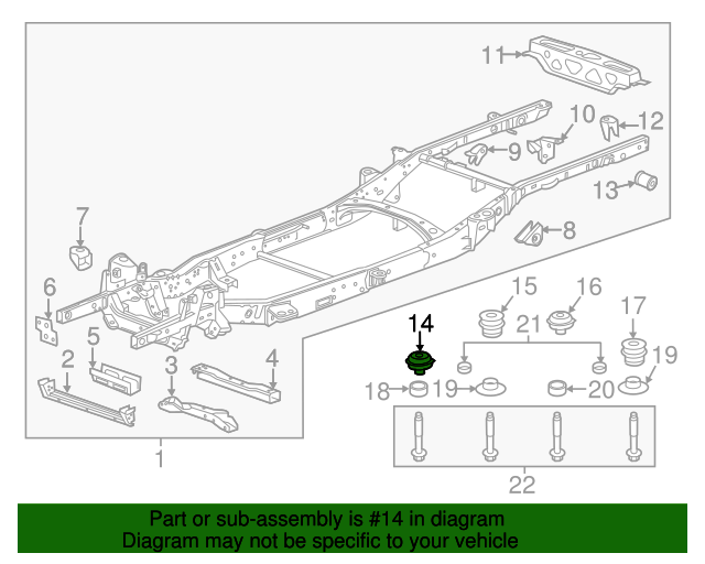 2015-2022 GM Upper Body Mount Cushion 23280250 GM | GMPartsDirect.com