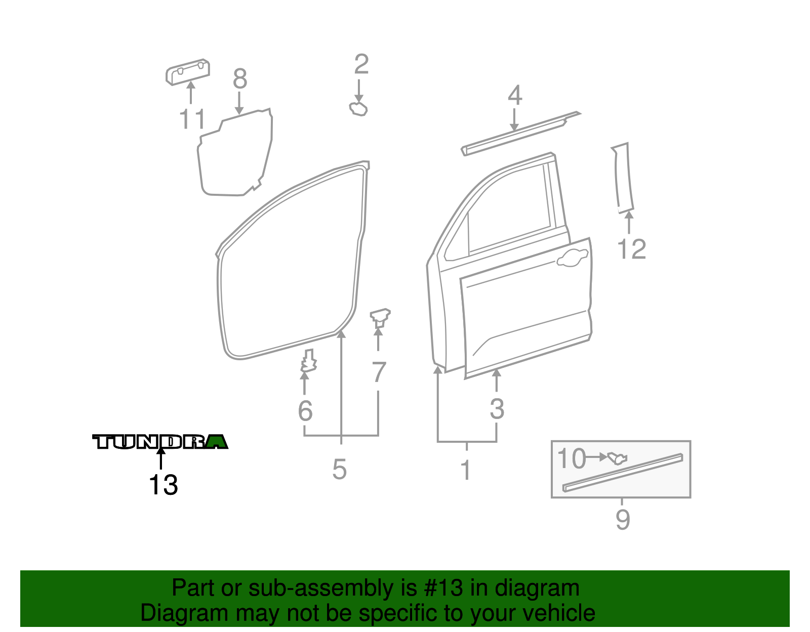 2007-2013 Toyota Tundra Door Emblem 75471-0C040 | Retail Performance ...