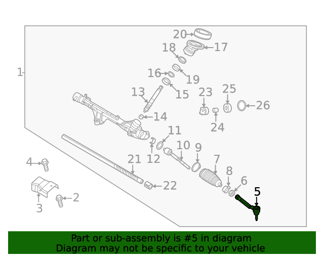 56825-L1000 - Outer Tie Rod 2021-2023 Kia K5 | Kia.Parts Store