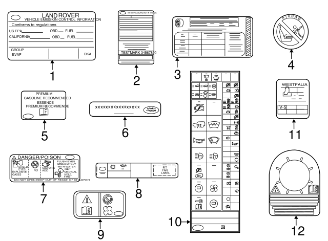 Genuine OEM Emission Label Part# LR061938 Fits 2015 Land Rover Range ...