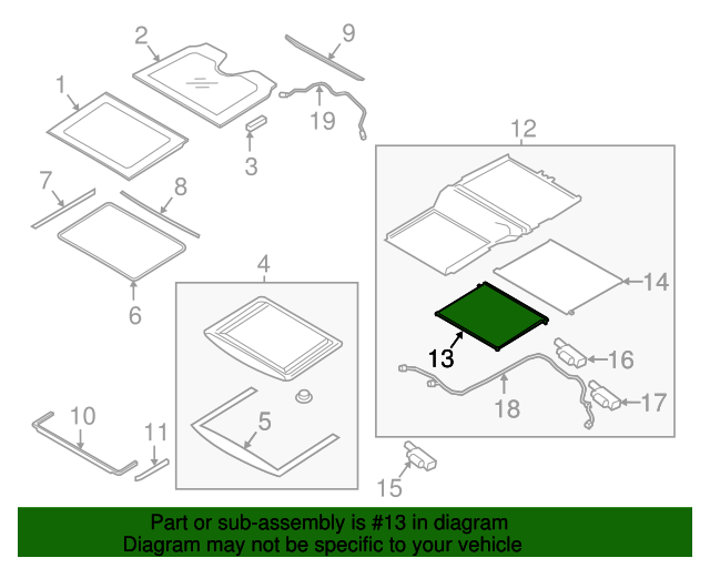 2017-2023 Land Rover Discovery Sunroof Cover LR107349 | JaguarParts.com