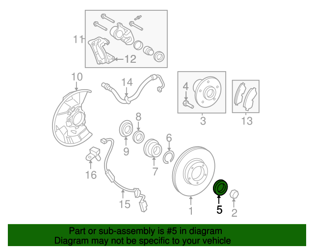 2005-2015 Toyota Tacoma Wheel Bearing (Left, Right, Front) 90366-A0001 ...