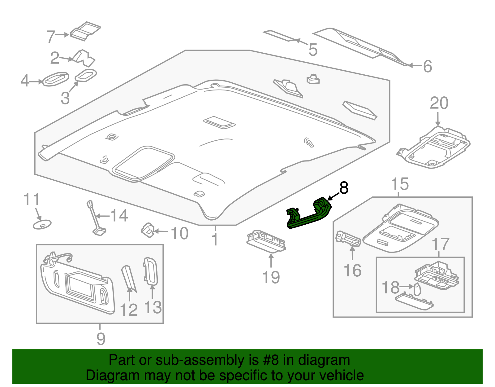 GM Part Number 23473621 | 2015-2022 GM Very Light Platinum Driver Side ...