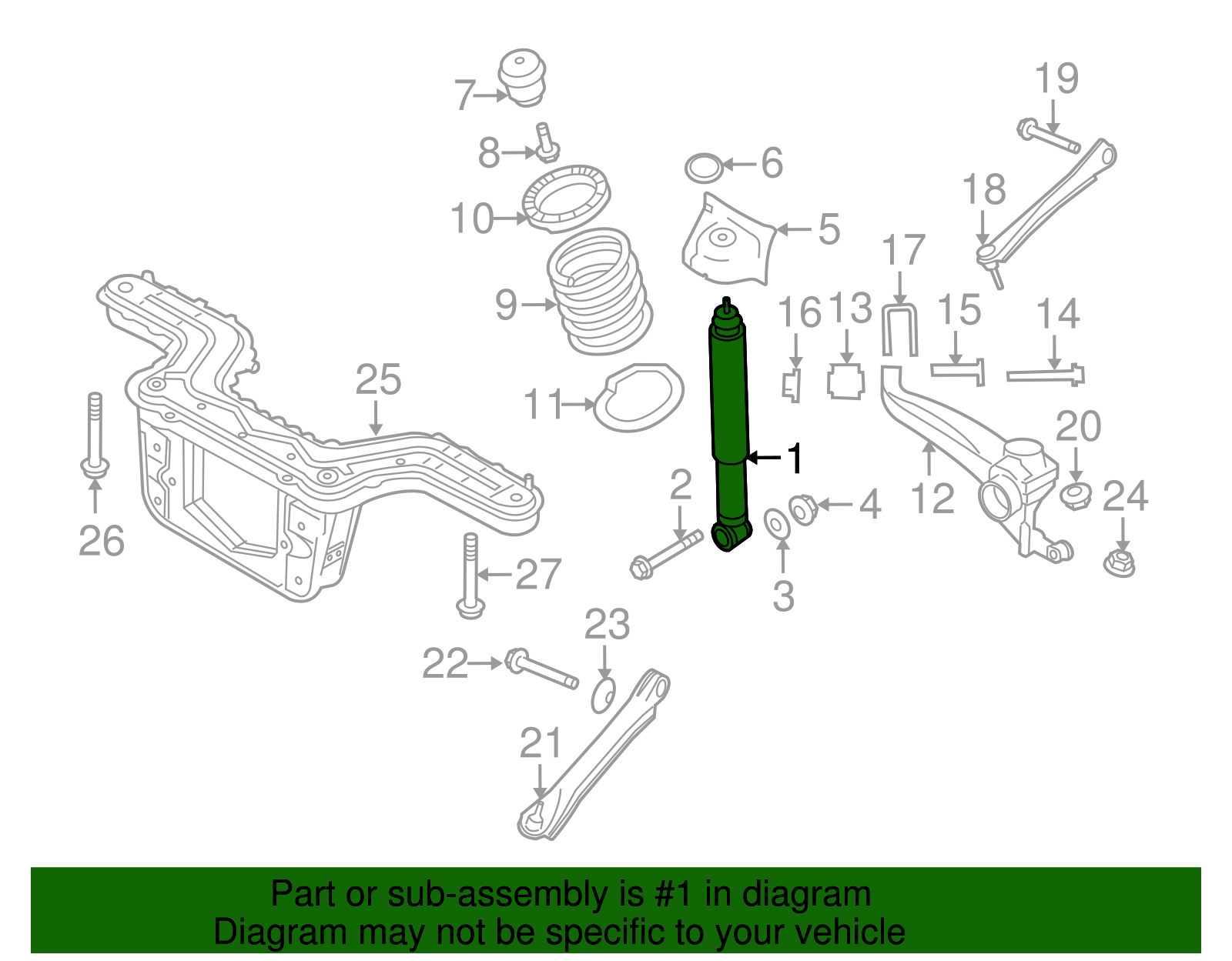 2004-2012 Ford Shock Absorber 8L8Z-18125-B | Ford OEM Parts Online