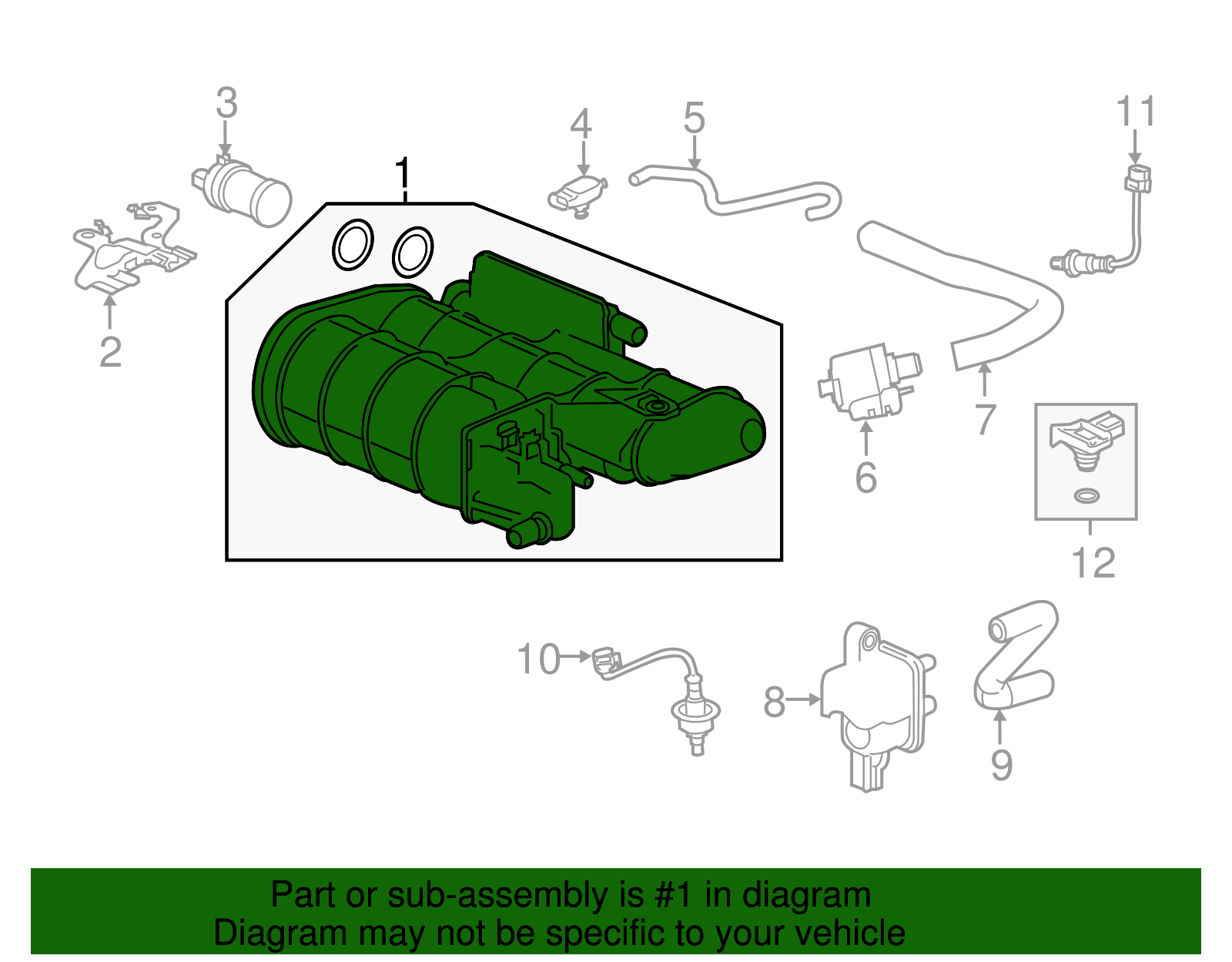 2013-2017 Honda Accord Vapor Canister 17011-T2A-A01 | Honda Factory Parts