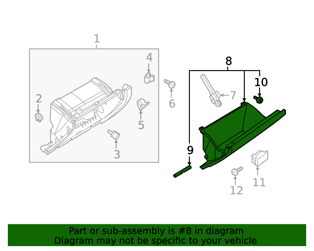 2019-2023 Volkswagen Jetta Glove Box Door 17B-857-121-82V | QuirkParts