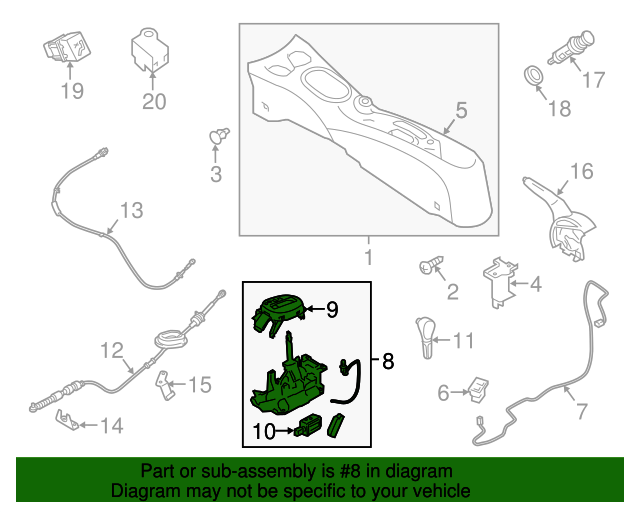 2014-2019 Nissan Shifter Assembly 34901-9KA2A | OEM Parts Online