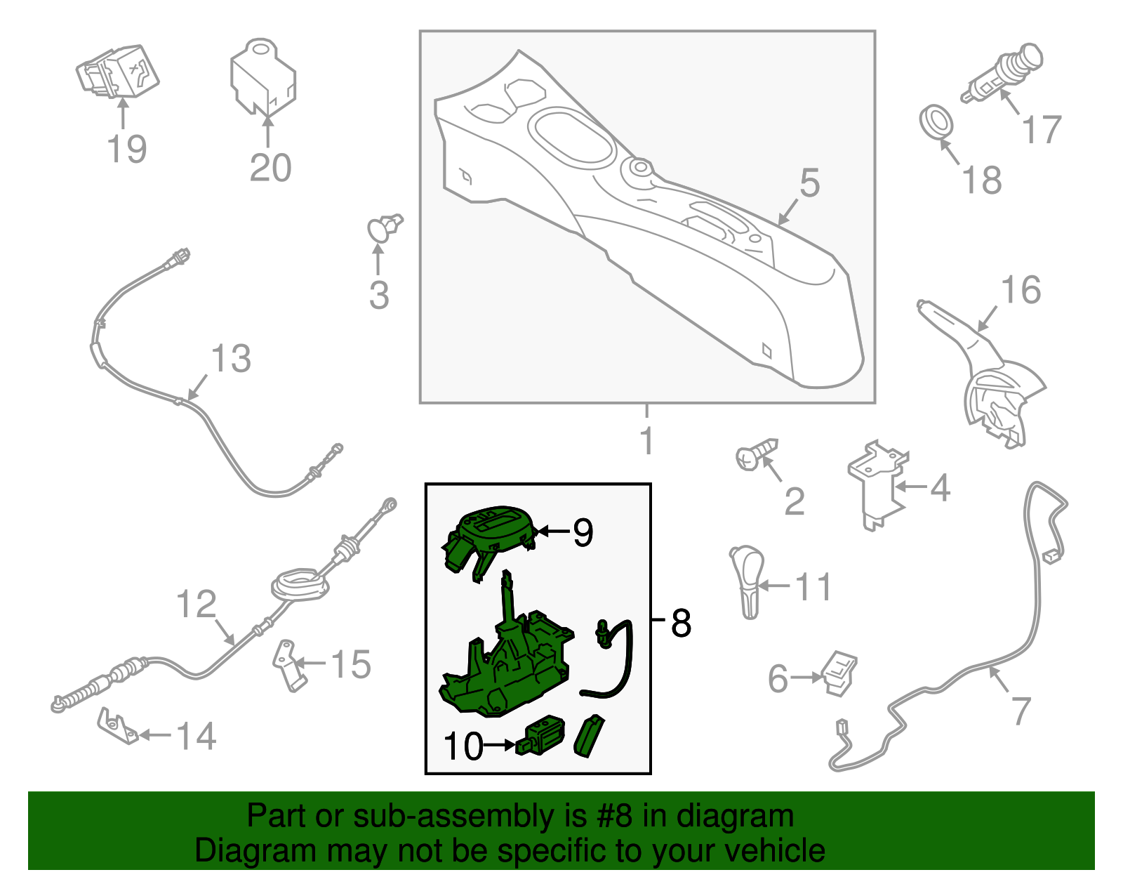 34901-9KA1C - Shifter Assembly - 2014-2019 Nissan | Nissan OEM Parts Direct