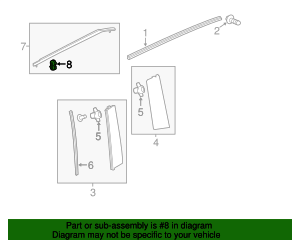 91503-TK8-A01 - Belt Molding Clip 2011-2017 Honda Odyssey | Honda Parts ...