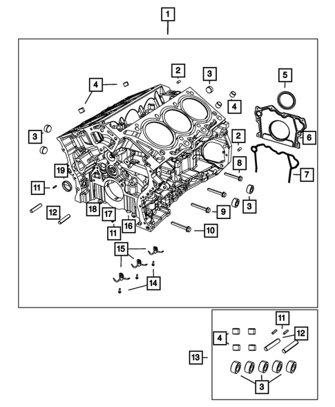 Cylinder Block for 2017 Jeep Wrangler | We R Mopar