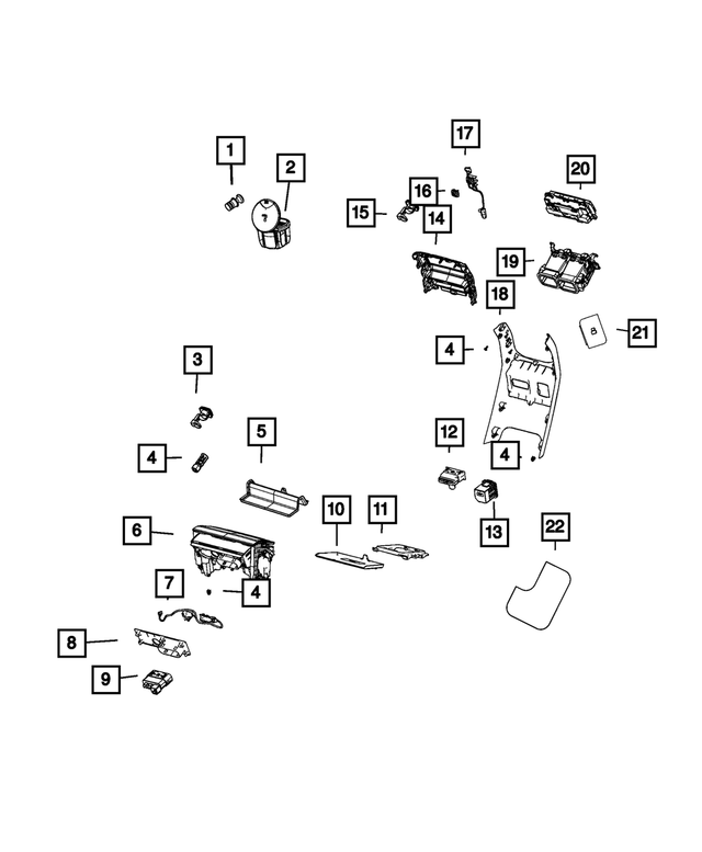 2021 Jeep Grand Cherokee L Console End Cap 6XW67TX7AA | Mopar Estores