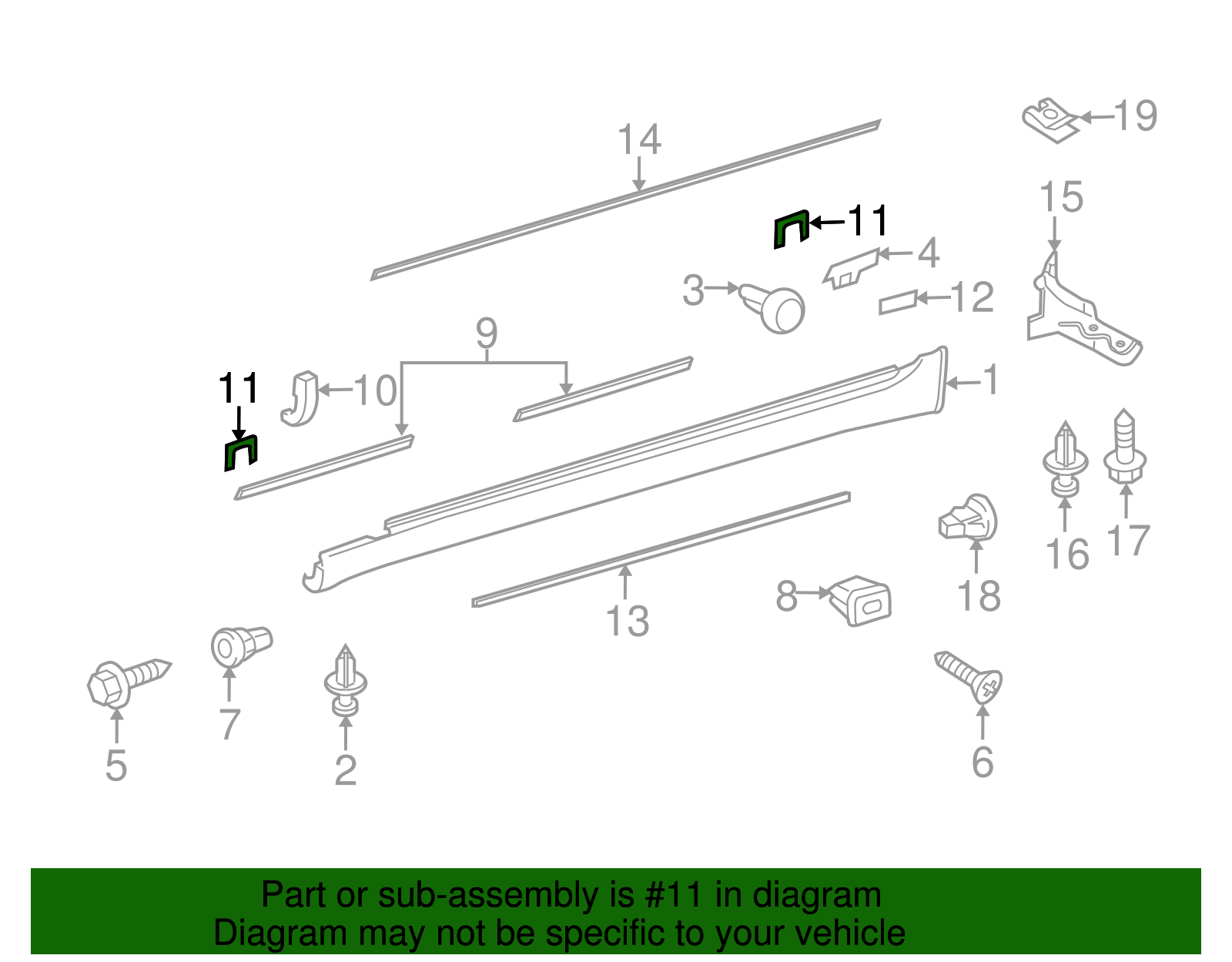 2007-2024 Lexus Rocker Molding Protector 75864-50020 | OEM Parts Online