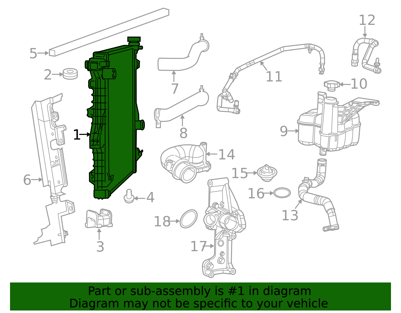 68322492AA - Engine Cooling Radiator - 2019 2020 Ram 3500 | Mopar Parts ...