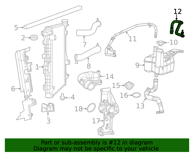 2019-2020 Ram Inlet Hose 68370065AA | TascaParts.com
