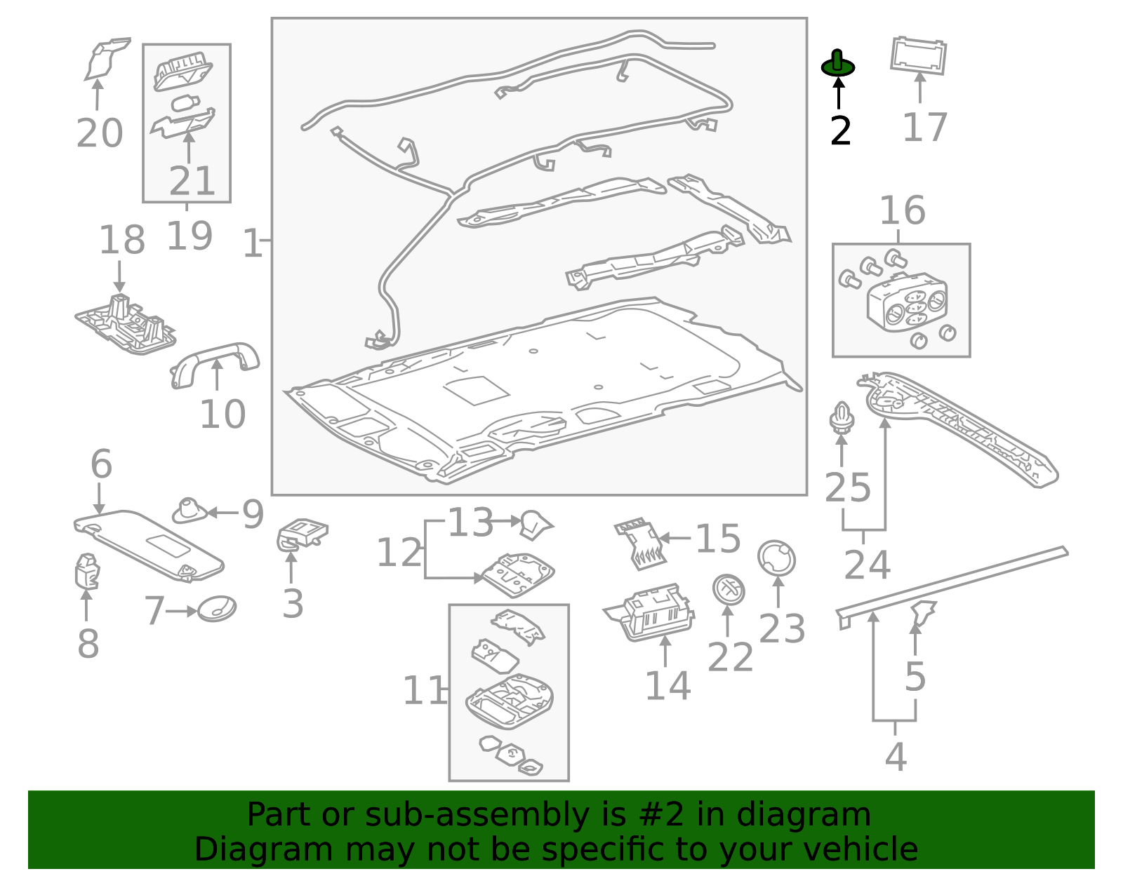 2011-2020 Toyota Sienna Headliner Clip 90467-07049-E5 | Toyota Parts Center